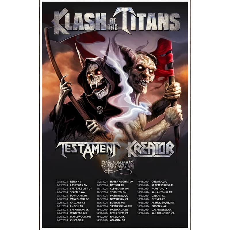 TESTAMENT | KREATOR | POSSESSED Klash Of The Titans Tour 2024 | Reverb