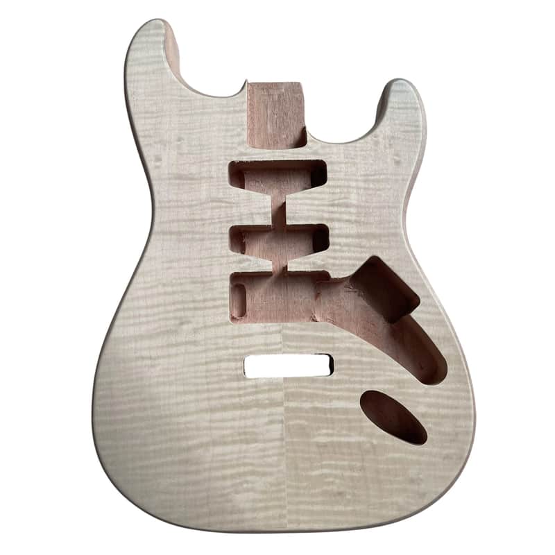 SSH Veneer Tiger Maple Top Guitar Strat Style Mahogany Body | Reverb