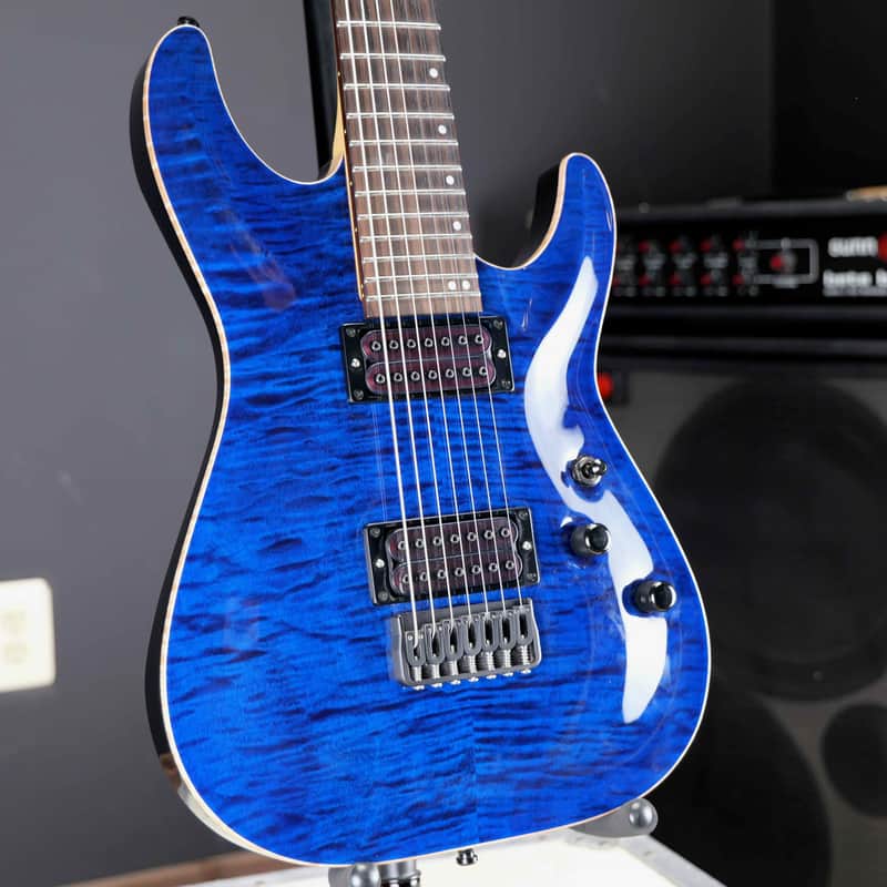 Schecter USA Sunset Classic-II 7 String Black Ocean w/ | Reverb