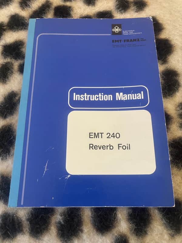 EMT 240 Reverb ORIGINAL Instruction Manual | Reverb