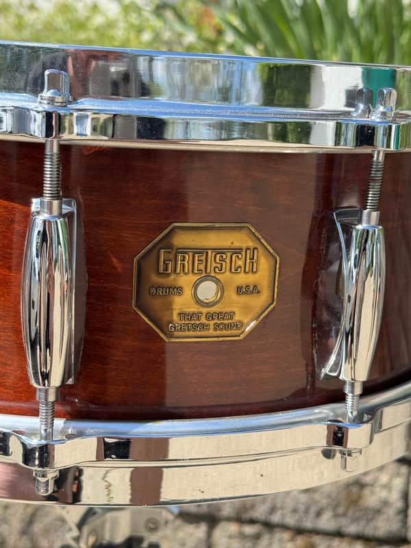 Gretsch USA Custom 14x5 Maple Snare Drum – Stop Sign Badge – | Reverb
