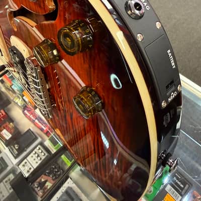 PRS SE Flat Back Hollowbody I Piezo, Orange Tiger Smokeburst | Reverb