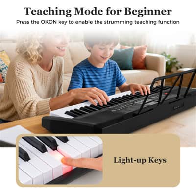 61-Key Digital Piano Keyboard with Light-Up Teaching Mode | Reverb