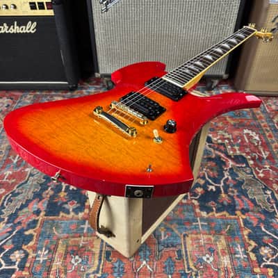 1998 Fernandes Burny MG-85X MIJ Flame Top Mockingbird Style | Reverb