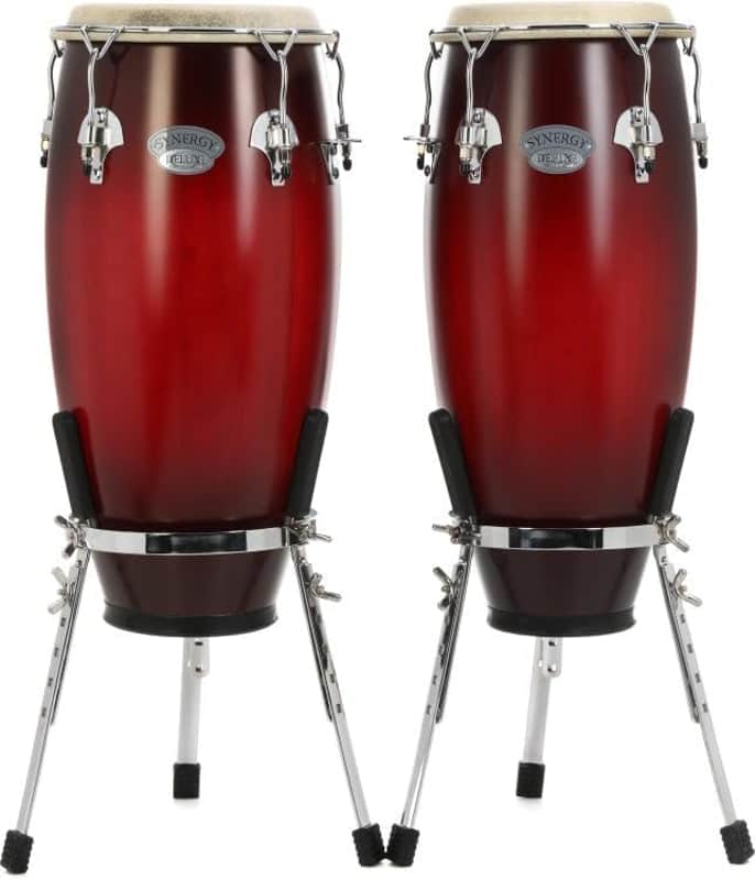 Toca Percussion Synergy Deluxe Congas w/ Stands - Wine Burst | Reverb