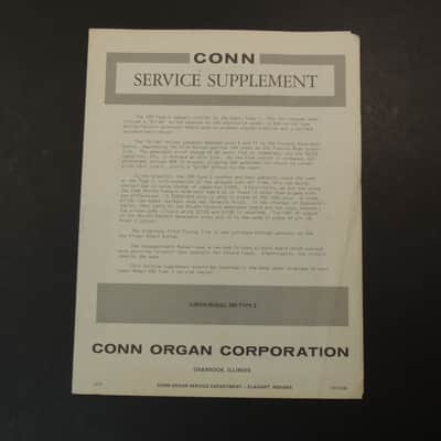 Conn Caper Model 280 type 2 Service Supplement [Three Wave | Reverb