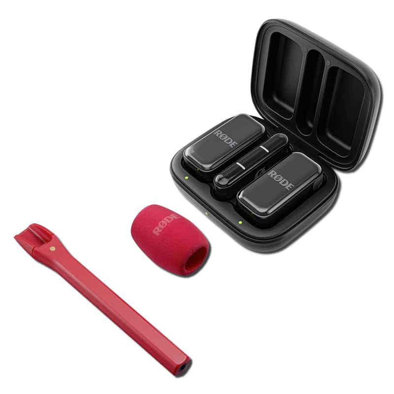Rode Wireless Micro Microphone Kit (USB-C, Black) with Red | Reverb