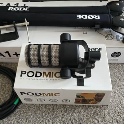 RODE PodMic Dynamic Broadcast Microphone and Boom Arm Bundle | Reverb
