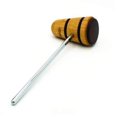 Low Boy Leather Daddy Bass Drum Beater, Natural with Black | Reverb