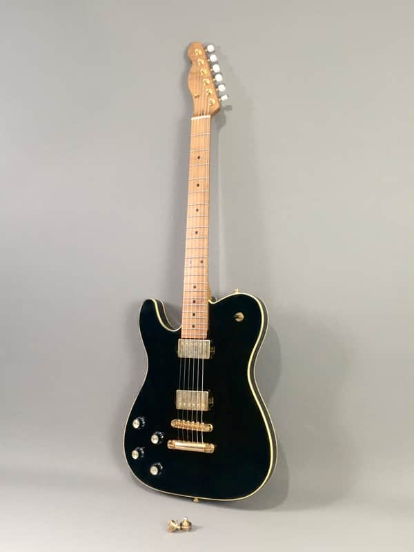 LEFTY! Custom TL62-LP Warmoth USA Black NOS Binding Relic | Reverb