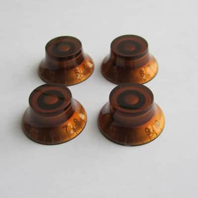 4 Pieces Amber Guitar Top Hat Metric Control Knobs | Reverb