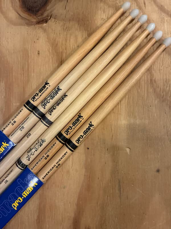Pro-Mark 2B Nylon Tip Hickory Sticks 2024 - Natural | Reverb
