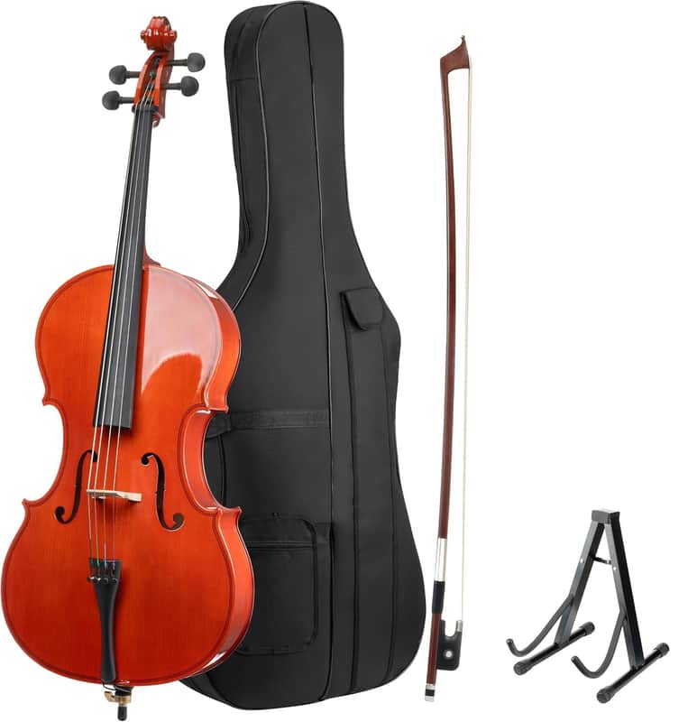 4/4 Full Size Cello, Beginner Cello 4/4, Acoustic Cello Set | Reverb