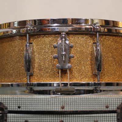 1960's Gretsch 4157 Name Band Snare in Gold Sparkle | Reverb Greece