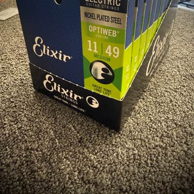 12 Individual Packs of Elixir 19102 Optiweb Nickel Plated | Reverb