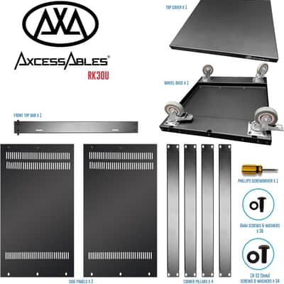 AxcessAbles 30U 19-Inch AV Rolling Equipment Rack Cabinet | Reverb