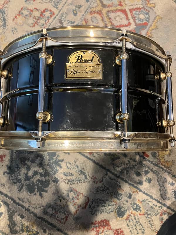 Pearl Steve Ferrone Signature Brass Snare - Black nickle over | Reverb