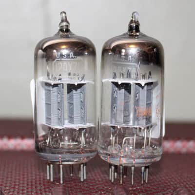 RCA 12AX7 ECC83 TIGHT MATCH PAIR SHORT PLATE HALO | Reverb Australia