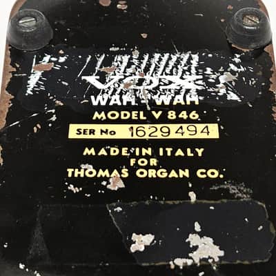 vintage Vox V846 Wah Made In Italy Thomas Organ, Very Good | Reverb