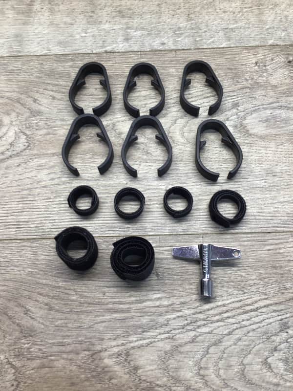 Set of 6 Roland Rack Clips w/ Velcro Strips & Drum Key For | Reverb