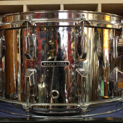 1990s Pearl 8x14 Maple Shell Snare Drum in Chrome Metal | Reverb