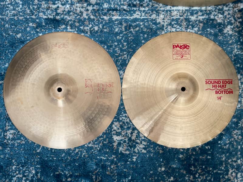 80s Paiste 2002 14” Red Label Sound Edge Hihats | Reverb UK