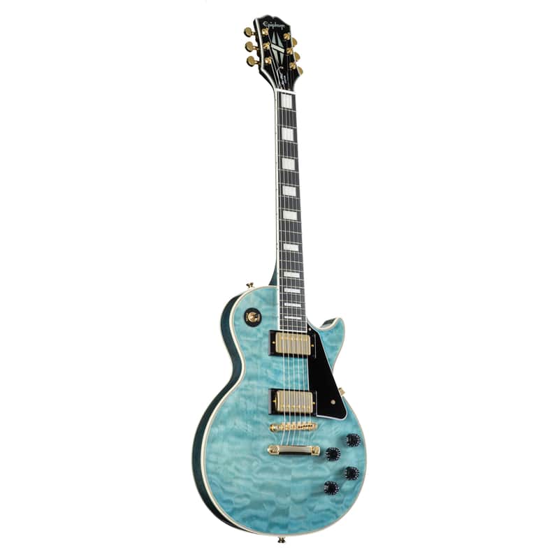 Epiphone Les Paul Custom Quilt Ocean Blue - Single Cut | Reverb