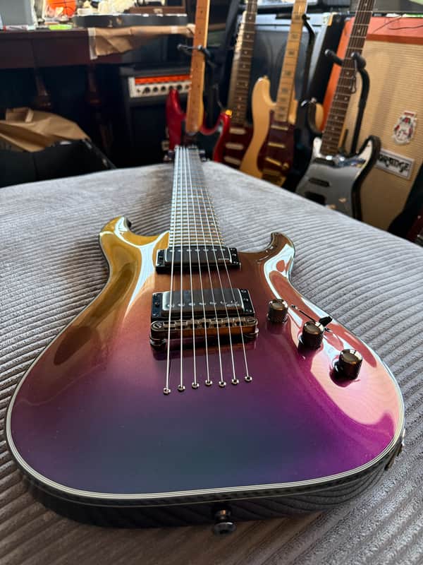 Schecter Hellraiser Hybrid C-7 - Ultra Violet w/ Hardshell | Reverb