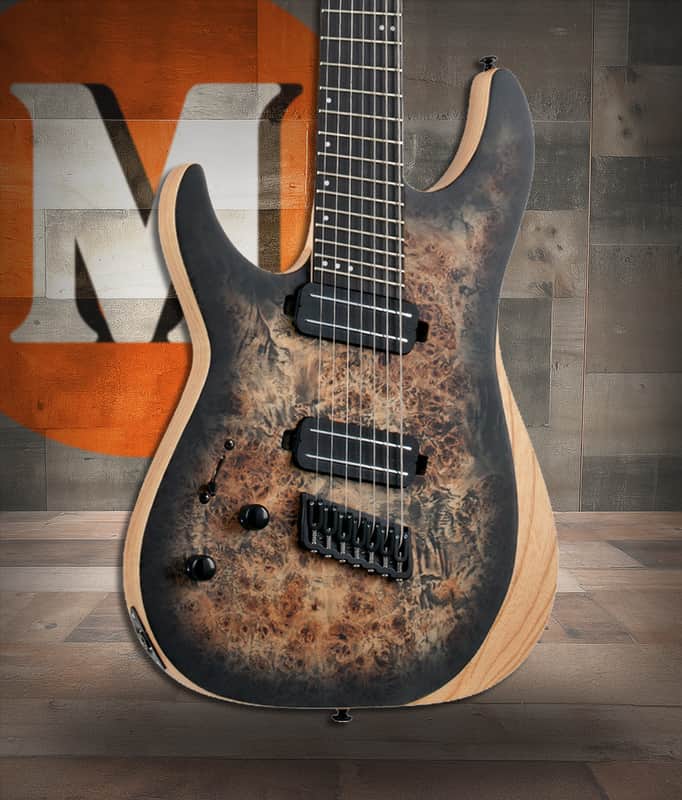 Schecter Reaper-7 Multiscale LH - Satin Charcoal Burst (1515) | Reverb