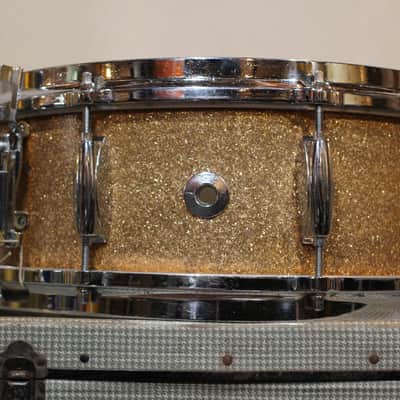 1960's Gretsch 4157 Name Band Snare in Gold Sparkle | Reverb Greece