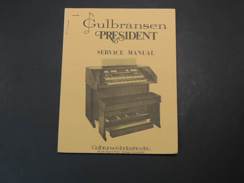 Gulbransen President Service Manual [Three Wave Music] | Reverb