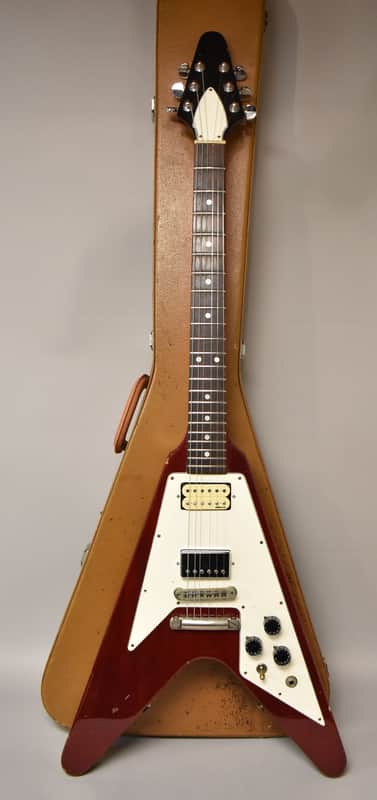 1981 Aria Pro FV-650 Flying V Cherry Red MIJ w/OHSC Like Van | Reverb