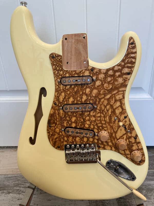 Loaded alder thinline custom stratocaster body | Reverb