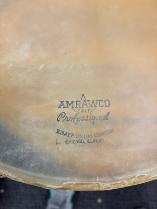 Vintage Amrawco Calf 14” Snare Head, Roy Knapp Drum Center, | Reverb