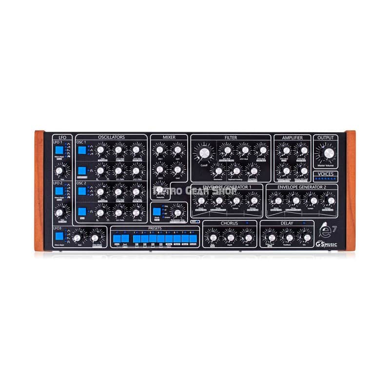 GS Music E7 Black/Blue Synthesizer Polyphonic Analog Synth | Reverb