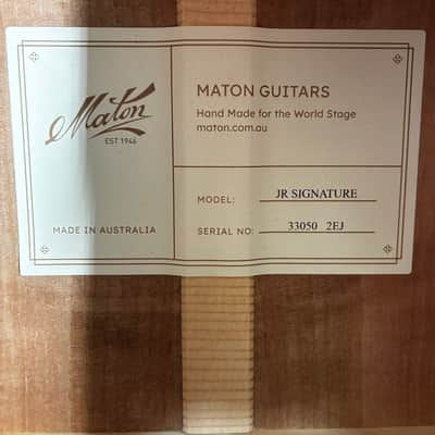 Maton J.R. Signature 2026 - Natural Satin | Reverb