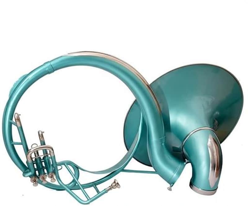 HAHAPA INDIAN HANDMADE GREEN / GOLD FINISH 22" SOUSAPHONE | Reverb
