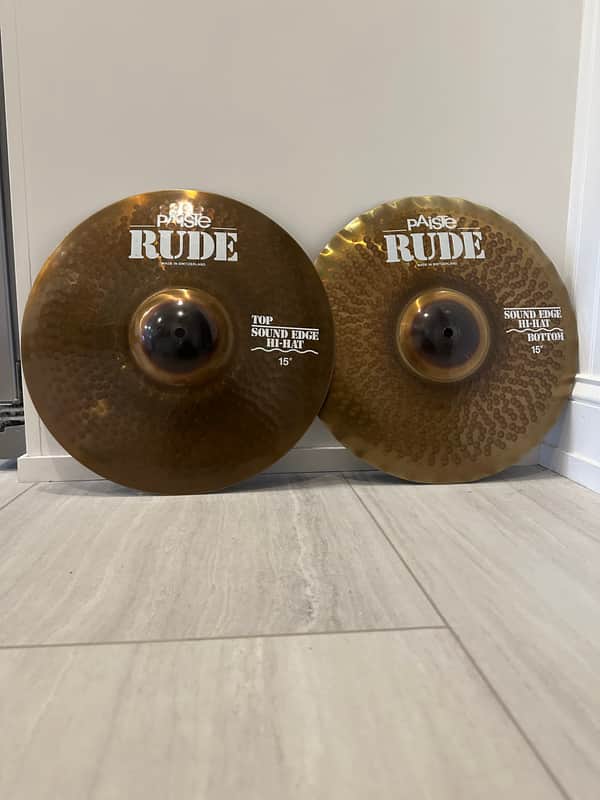 Paiste 15" RUDE Sound Edge Hi-Hat Cymbals (Pair) Custom Shop | Reverb
