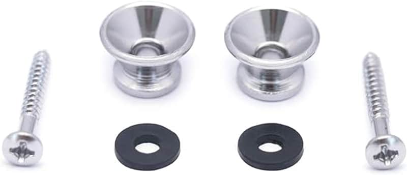 Guitar Strap Buttons End Pins Locks Metal with Mounting | Reverb