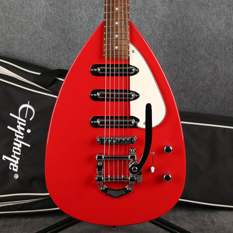 Eastwood VT6 Deluxe Teardrop Guitar - Red - Gig Bag - 2nd | Reverb