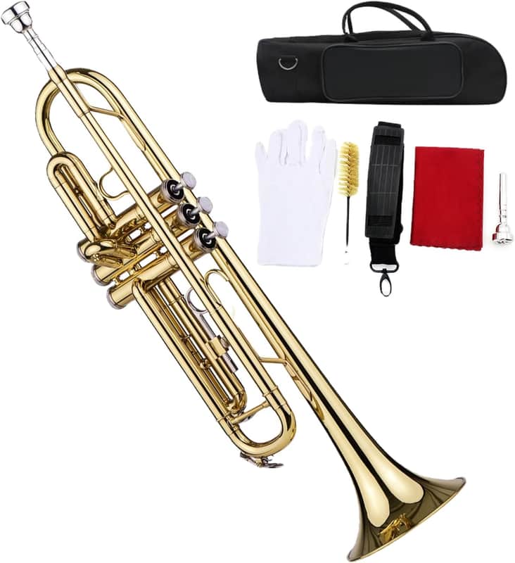 Trumpet Bb B Flat Brass Trompetas Instrumento with Mouthpiece | Reverb