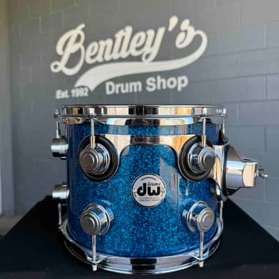 DW Collector's Maple VLT 8x10 Rack Tom in Blue Glass Glitter | Reverb