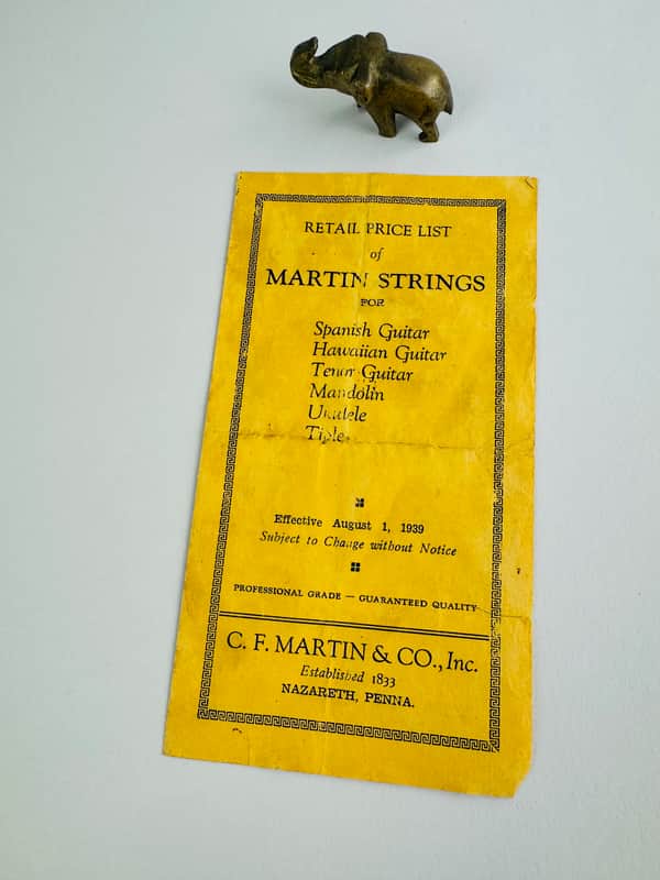 Martin Retail Price List – Martin Strings 1939 | Reverb UK