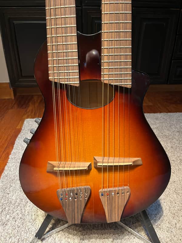 Veillette Flyer Acoustic Double Neck 2017 Fern Burst | Reverb