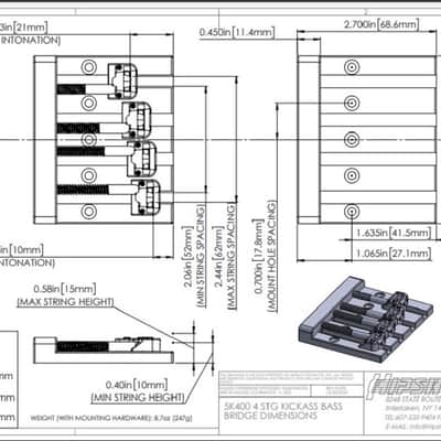 Hipshot MassKicker™ Bass Bridge Chrome, Retrofits BadAssII® 5 | Reverb