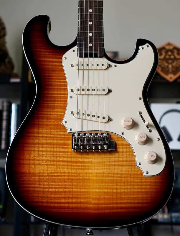 Veritas Custom Portlander Double Cut Flamed Sunburst | Reverb