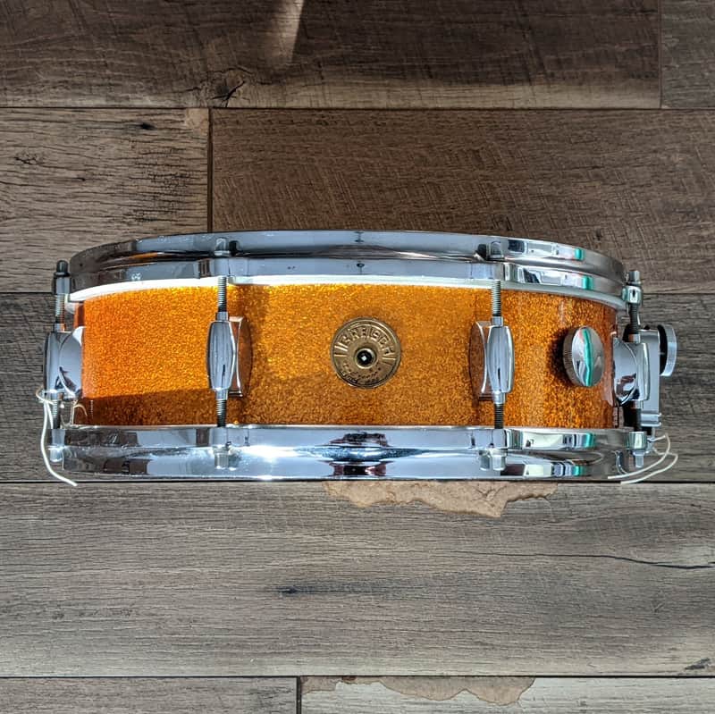 Gretsch Round Badge 4x14 Snare Progressive Jazz Gold Sparkle | Reverb