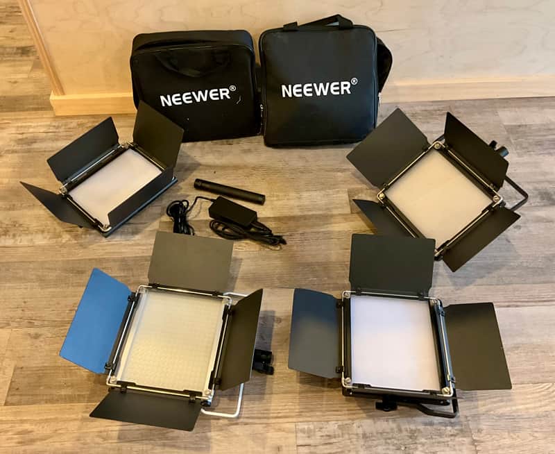 Neewer LED Light Panel Set w/ Power Supply & Carrying Bags | Reverb