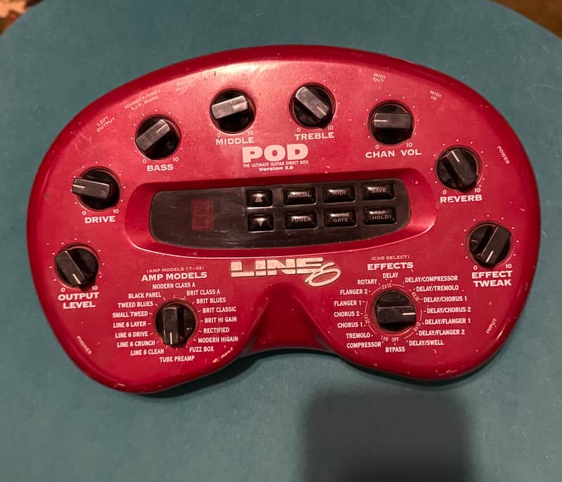 Line 6 POD 2.0 Multi-Effect and Amp Modeler 2000 - 2002 - Red | Reverb