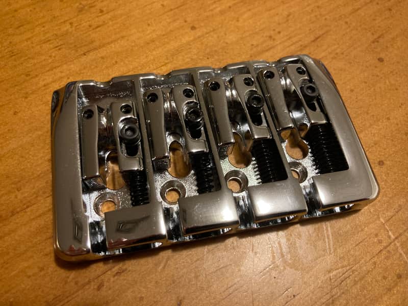Sung-Il BB404 4 string bass bridge - Chrome | Reverb